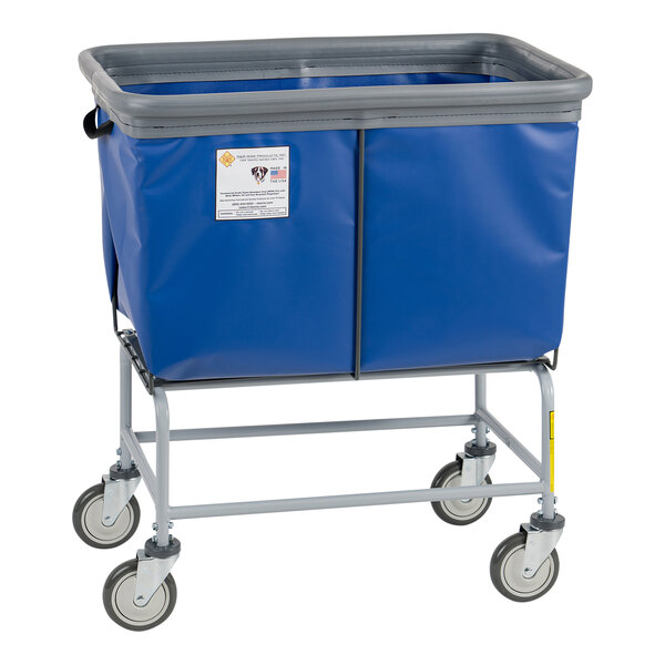 R&B Wire Products, Inc. 6 Bushel Blue Elevated Fully Sewn Vinyl Basket ...