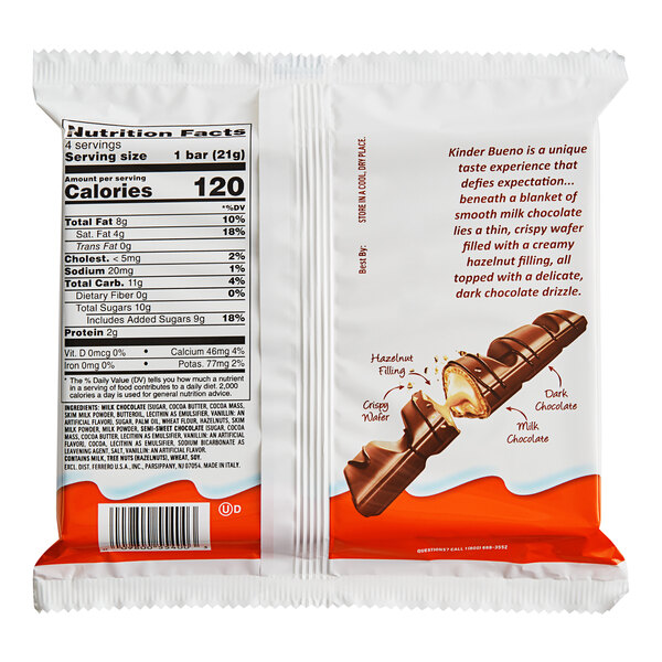 KINDER® Bueno 4-Piece King Size Hazelnut Milk Chocolate Bar - 8/Box