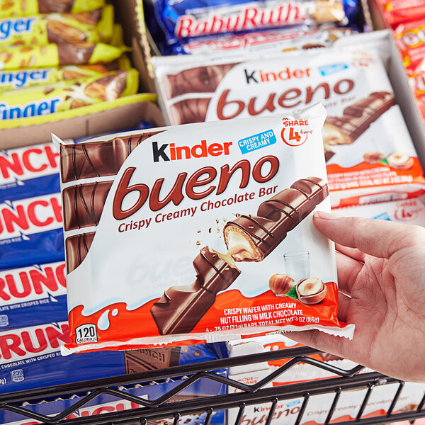 KINDER® Bueno 4-Piece King Size Hazelnut Milk Chocolate Bar - 8/Box