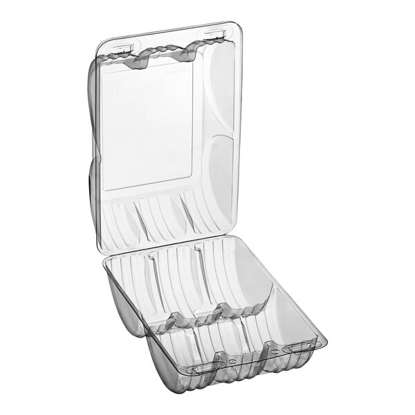 Polar Pak Clear Plastic 6-Compartment Donut Hinged Container - 240/Case