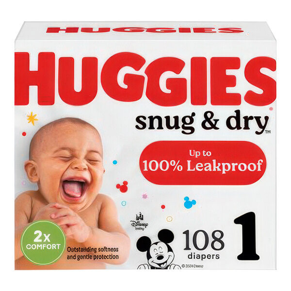 Huggies® Snug & Dry Size 1 Baby Diapers - 108/Case