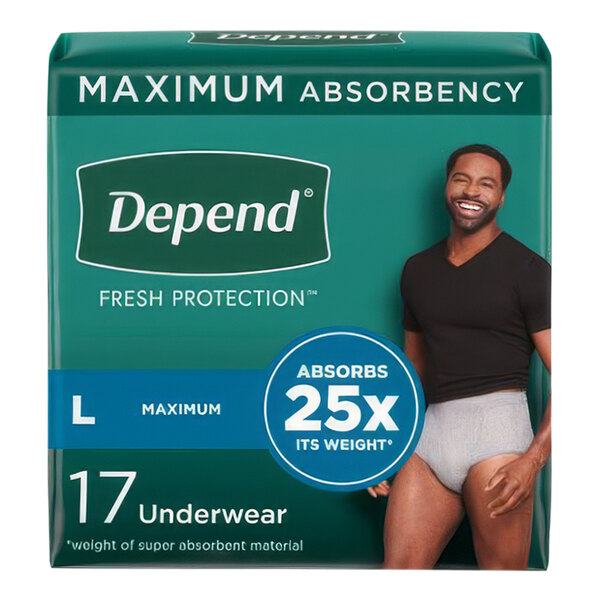 Depend Fresh Protection Men's Disposable Adult Underwear with Maximum ...