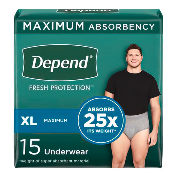 Depend Fresh Protection Men's Disposable Adult Underwear with Maximum ...