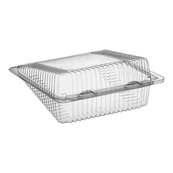 Polar Pak Clear Plastic Hinged Large Cake Slice Container - 240/Case
