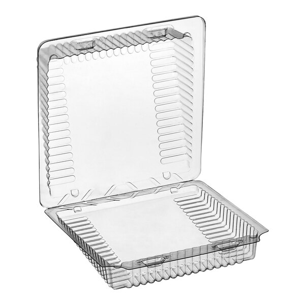 Polar Pak Clear Plastic Hinged Large Cake Slice Container - 240/Case