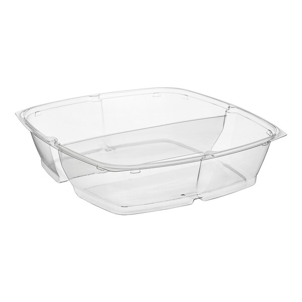 Sabert Catering Pop-Top 160 oz. Clear PET Two-Compartment Square Bowl ...