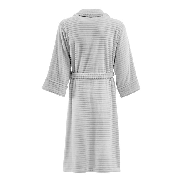Berkshire Hospitality Repose VelvetLoft Gray Ribbed Polyester Bath Robe ...