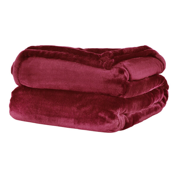 Berkshire Hospitality VelvetLoft 70" x 50" Garnet 100% Polyester Throw ...