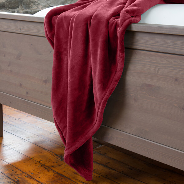 Berkshire Hospitality VelvetLoft 70" x 50" Garnet 100% Polyester Throw ...
