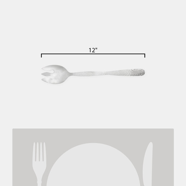 American Metalcraft HM12NOT 12" Hammered Stainless Steel Notched Spoon