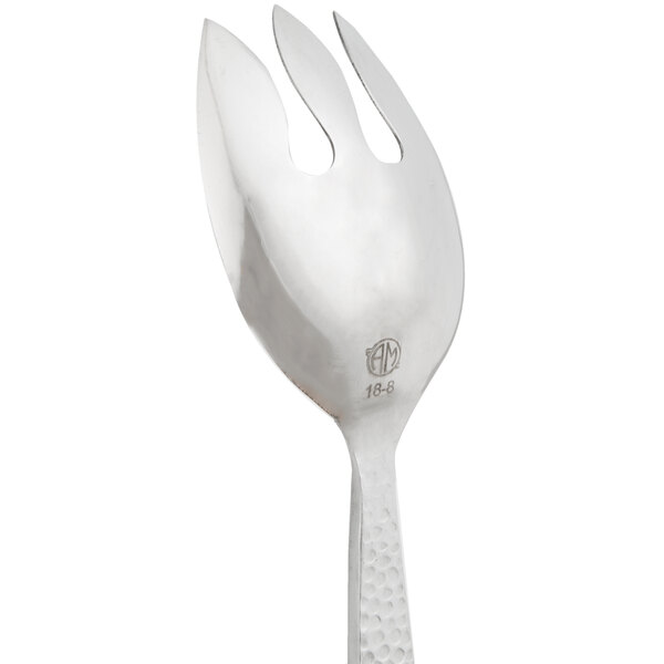 American Metalcraft HM12NOT 12" Hammered Stainless Steel Notched Spoon