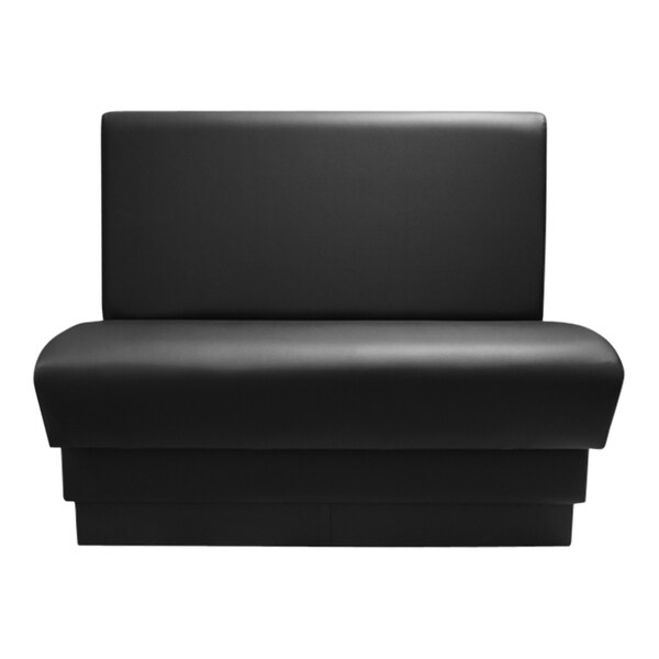 QA Group Olympic 60" Long Black Plain Single Back Booth - 36" High