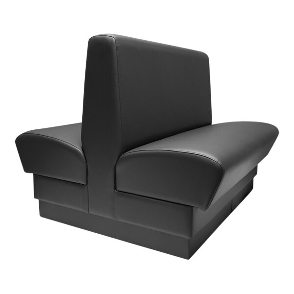 QA Group Olympic 60" Long Black Plain Double Back Booth - 42" High