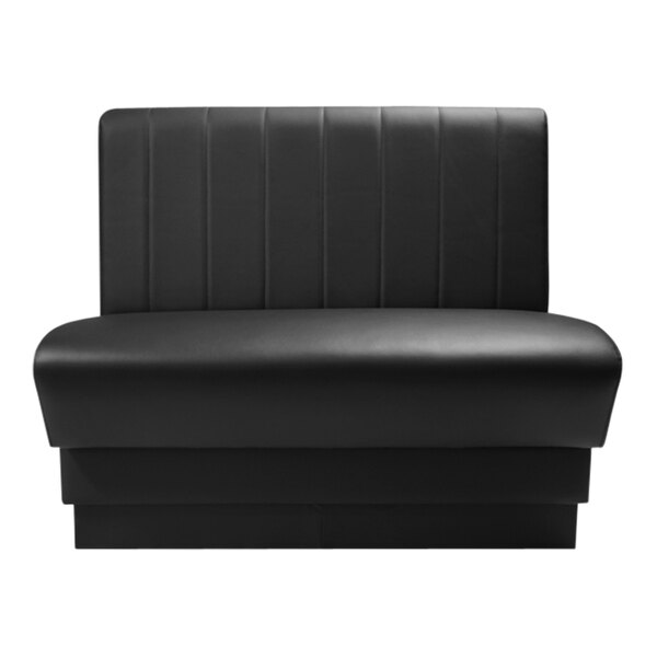 QA Group Olympic 60" Long Black Single Channel Back Booth - 42" High