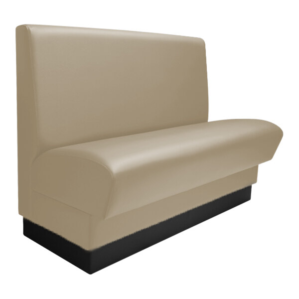 QA Group Olympic 48" Long Beige Plain Single Back Booth - 36" High