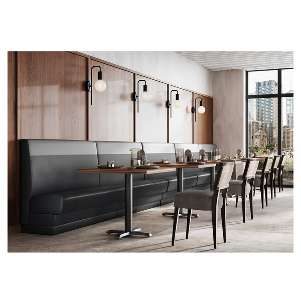 QA Group Olympic 60" Long Graphite Head Roll Single Back Booth - 42" High