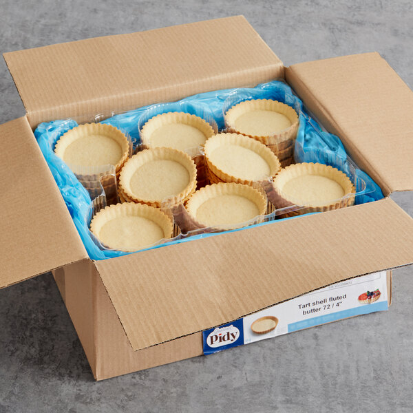 Pidy Gourmet Frozen Fluted Round Sweet Butter Tart Shell 4" - 72/Case