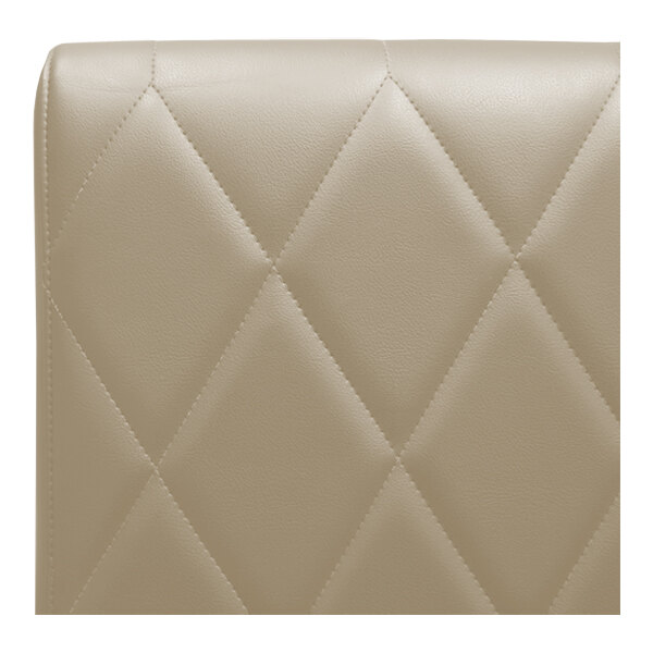 QA Group Olympic 60" Long Beige Diamond Tufted Single Back Booth - 36" High