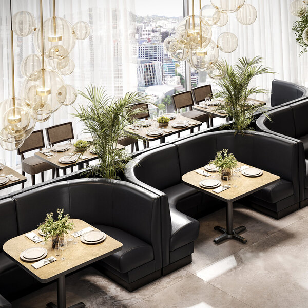 QA Group Olympic 48" Long Black Corner Booth - 42" High