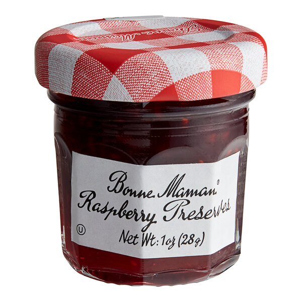 Bonne Maman Raspberry Preserves 1 oz. Mini Jar - 60/Case