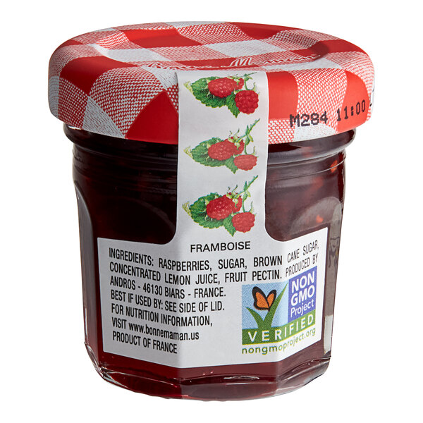 Bonne Maman Raspberry Preserves 1 oz. Mini Jar - 60/Case