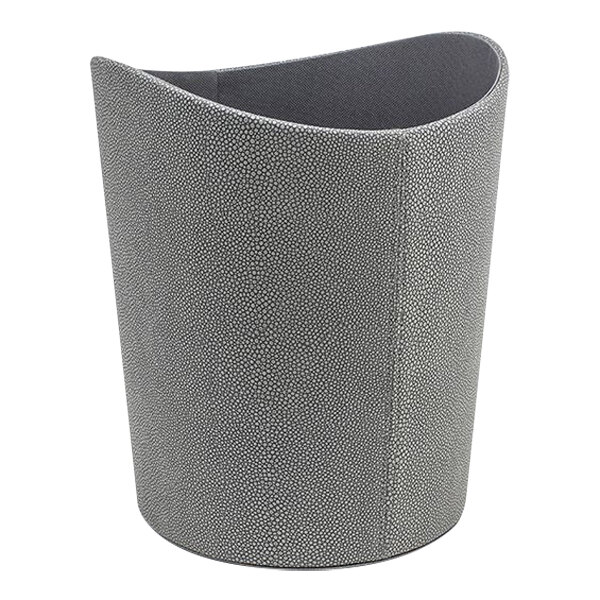 room360 Belize 8 Qt. Smoke Faux Shagreen Cylinder Wastebasket - 4/Case