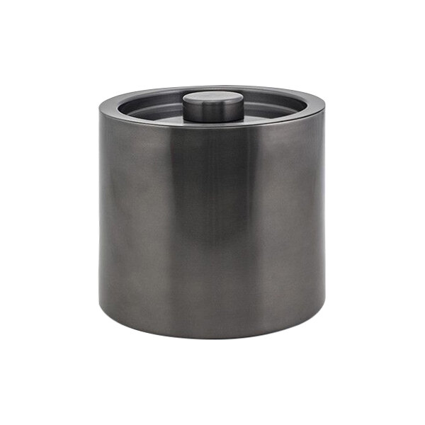 room360 Tokyo 3 Qt. Matte Black Stainless Steel Ice Bucket with Matte ...