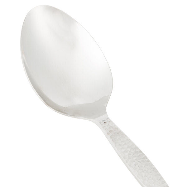 American Metalcraft HM12SOL 12" Hammered Stainless Steel Solid Spoon