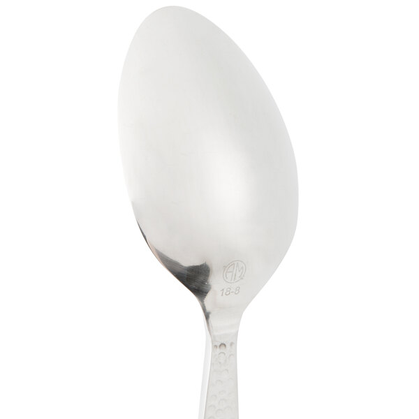 American Metalcraft HM12SOL 12" Hammered Stainless Steel Solid Spoon