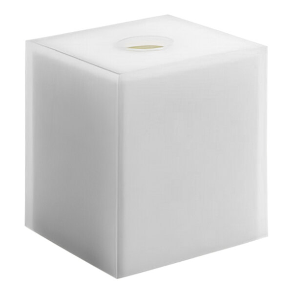 room360 Nassau 5 1/4" x 5 1/4" Ice Resin Square Tissue Box Cover - 4/Case