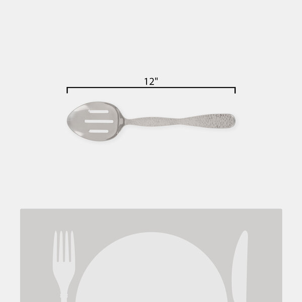 American Metalcraft HM12SL 12" Hammered Stainless Steel Slotted Spoon