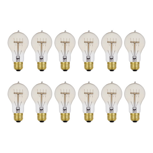 Globe 60W Dimmable Clear Incandescent Tungsten Filament Edison Lamp ...