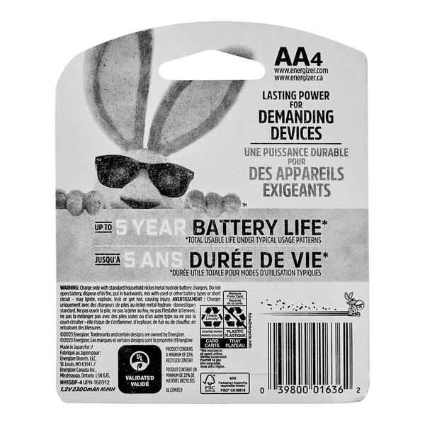 Energizer Recharge Power Plus AA NiMH Rechargeable Batteries NH15BP-4 ...