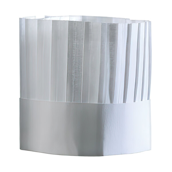 Matfer Bourgeat 7 1/8" Disposable Toque Chef Hat - 10/Pack