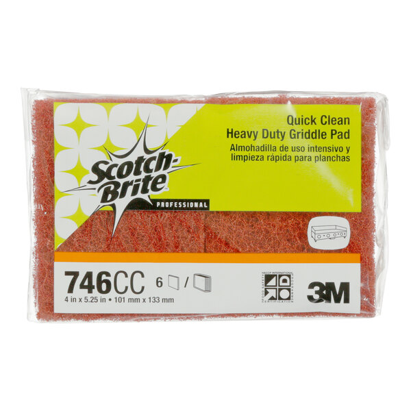 3M Scotch-Brite™ 4" x 5 1/4" Quick Clean Heavy-Duty Griddle Pad ...