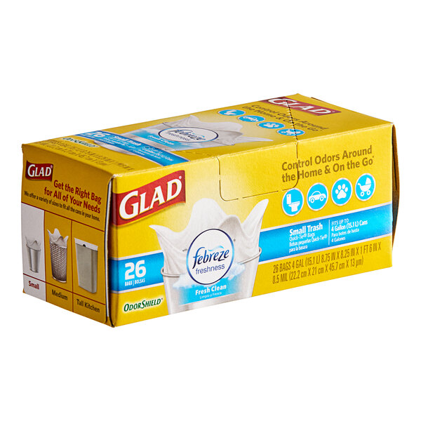 Glad® Quick-Tie CLO78812 4 Gallon 0.5 Mil 8" x 18" Low Density Standard ...