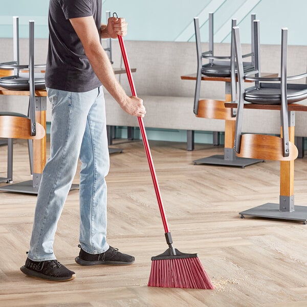 O-Cedar Commercial MaxiSweep 91365-12 13" Red Angle Broom with Flagged ...