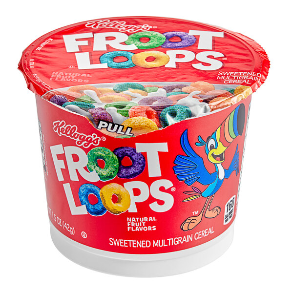 Kellogg's Froot Loops Cereal Single-Serve Cup 1.5 oz. - 60/Case