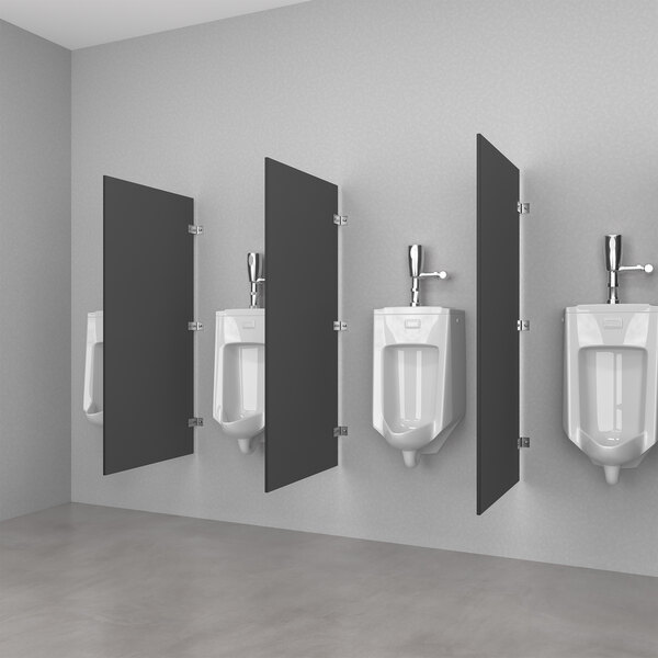 Hadrian Solutions H20118-315 18" x 48" Dark Gray Phenolic Urinal Partition