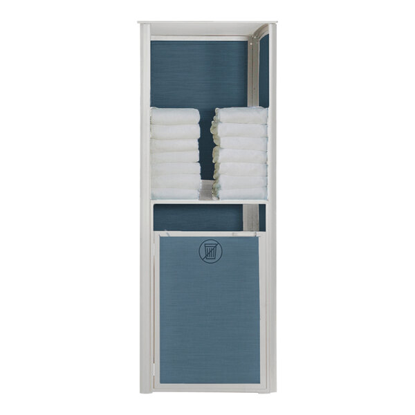 Grosfillex Sunset 25" Madras Blue / Glacier White Single Unit Towel ...