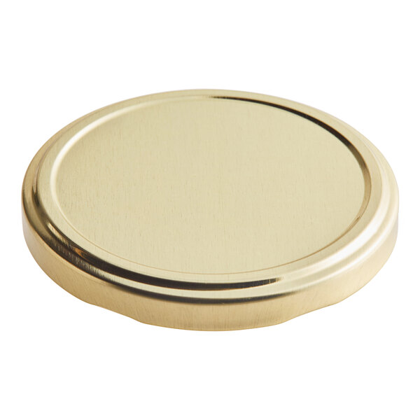 82 Lug Gold Metal Lid with Plastisol Liner - 750/Case