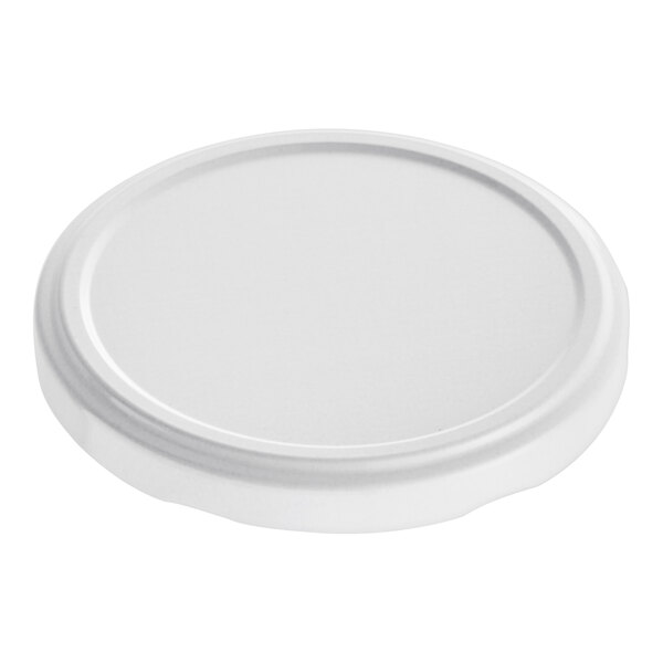 82 Lug White Metal Lid with Plastisol Liner - 750/Case