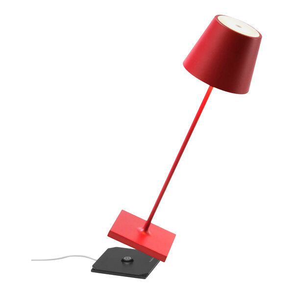 Zafferano America Poldina Pro 15" Ruby Red Cordless Rechargeable Table Lamp