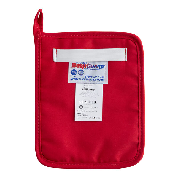 Tucker Safety Products BurnGuard 8" x 10" Red Poly-Cotton Baker's Hot ...