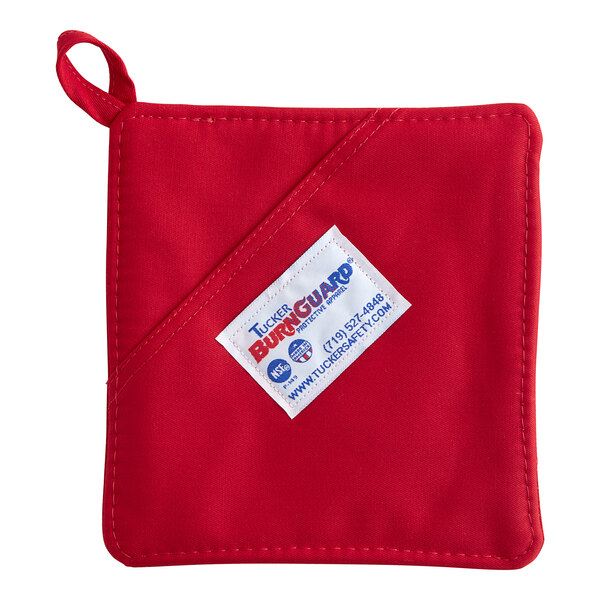 Tucker Safety Products BurnGuard 8" x 8" Red Poly-Cotton Hot Pad with ...