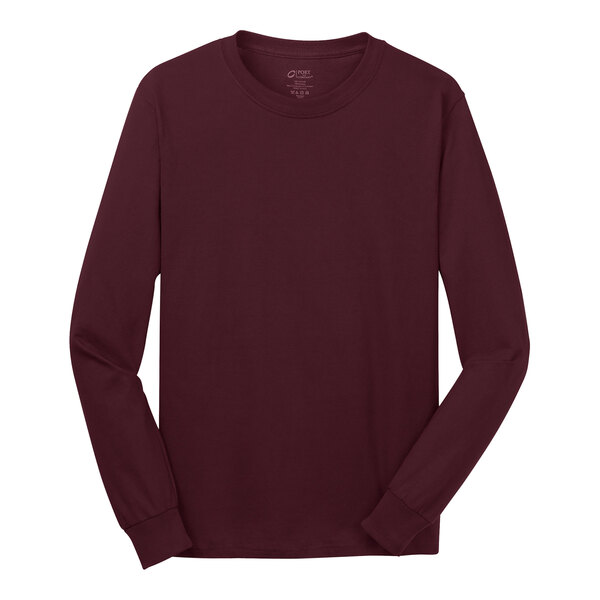 Port & Company PC54LS Unisex Athletic Maroon Long Sleeve T-Shirt ...