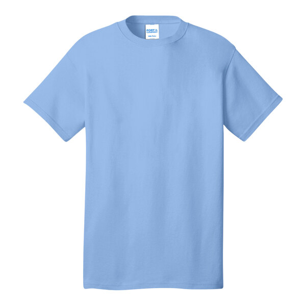 Port & Company PC54 Unisex Customizable Light Blue Short Sleeve T-Shirt ...