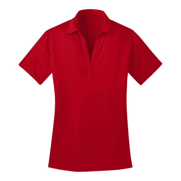 Port Authority L540 Women's Red Short Sleeve Moisture-Wicking Silk ...