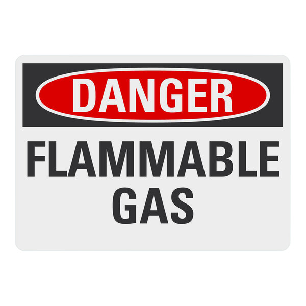 Lavex 10" x 7" Non-Reflective Plastic "Danger / Flammable Gas" Safety Sign