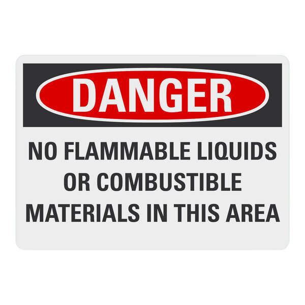 Lavex 14" x 10" Non-Reflective Plastic "Danger / No Flammable Liquids ...